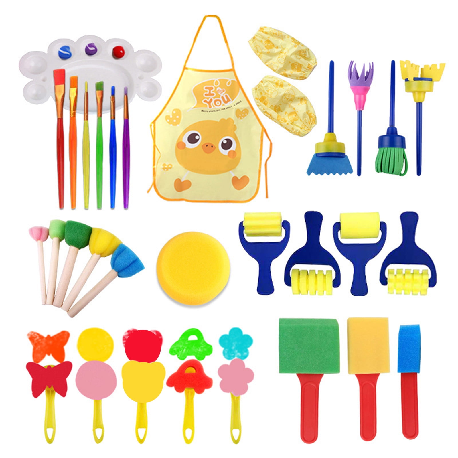 QIPOPIQ Clearance Paint Toys Painting Sponge Children's Art Set 32 ...