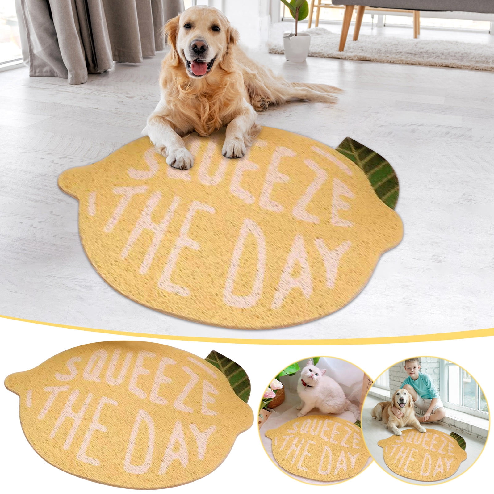 QIPOPIQ Clearance Rugs, Shape Non-slip PVC Fruit Flexible Pet Food ...