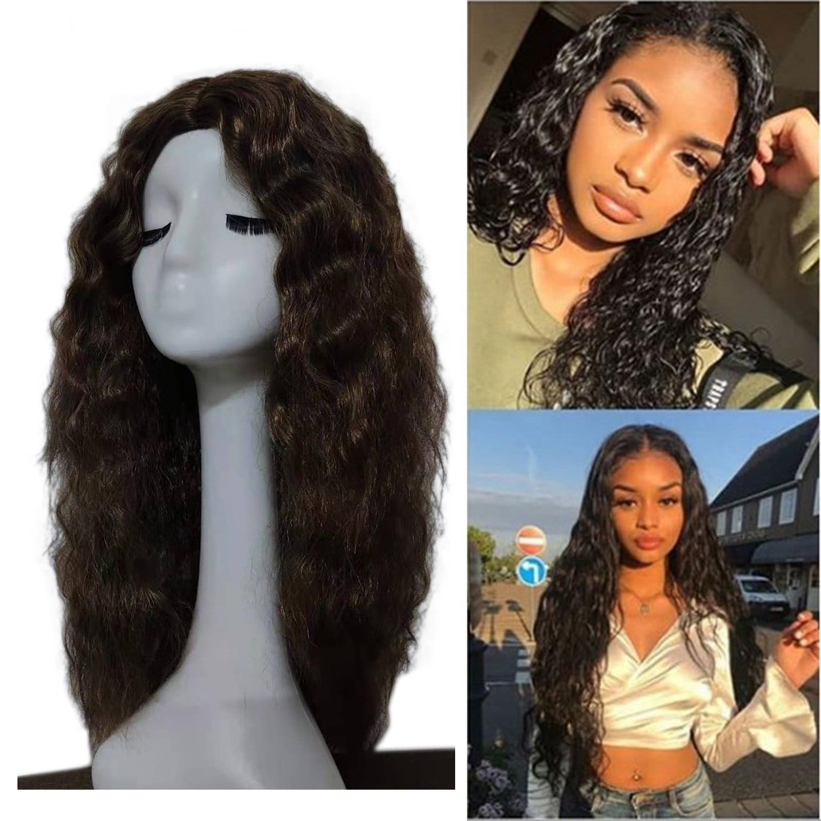 QIPOPIQ Clearance Wigs Wigs Hair lace 24’ Curly Wig Curly Hair Human ...