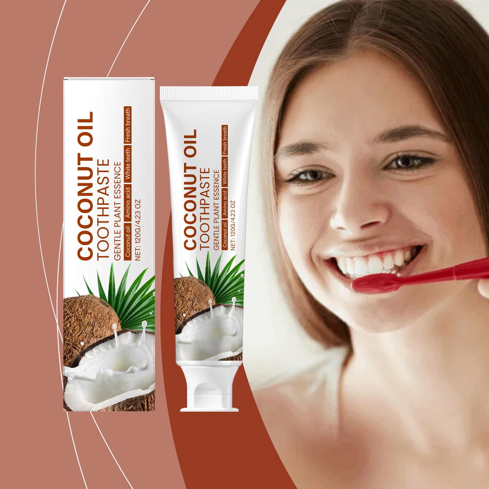 QIPOPIQ Coconut Oil Whitening Toothpaste – Fresh Breath, Gum Care ...