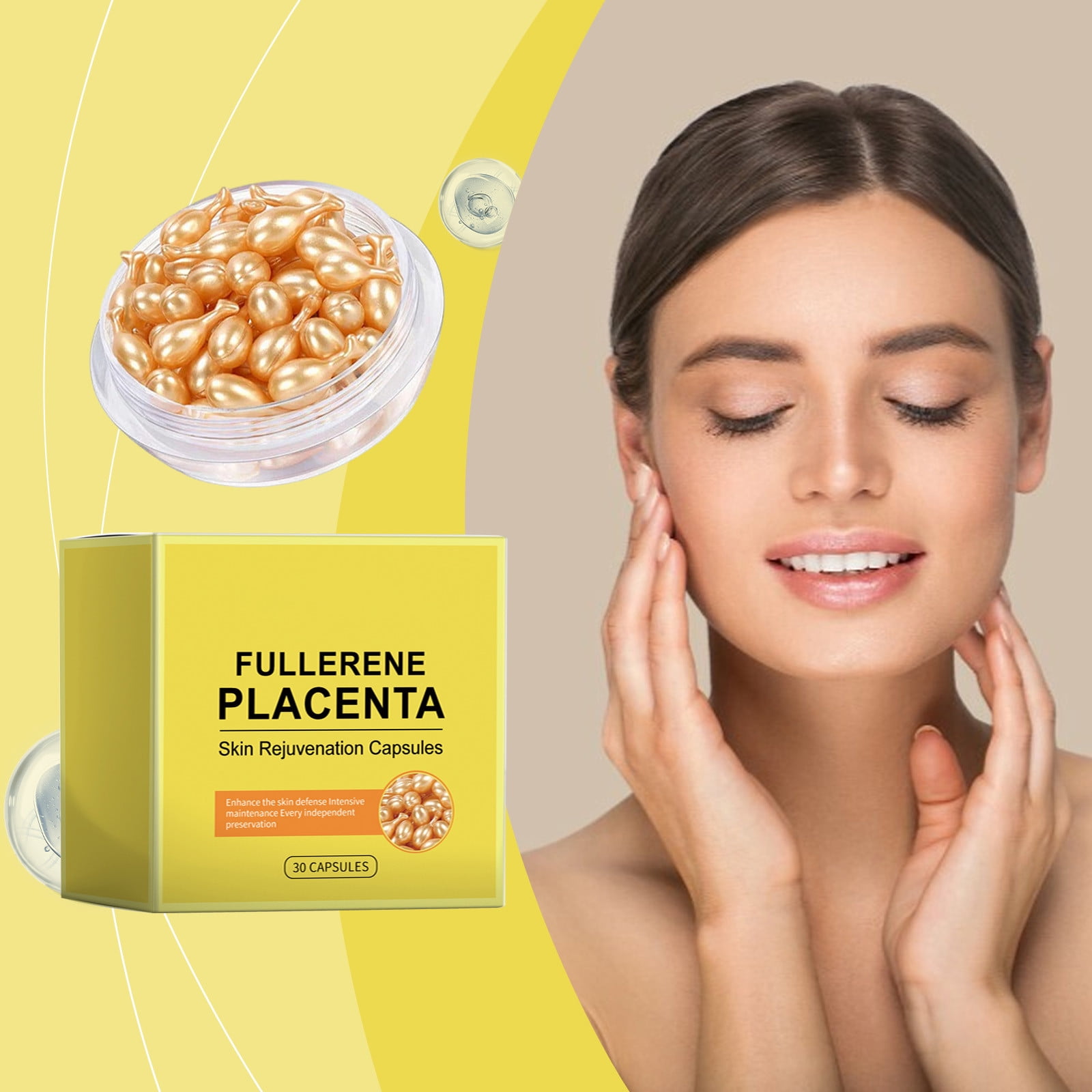 QIPOPIQ Collagen Facial Serum Capsules, Anti Aging Firming Capsules ...