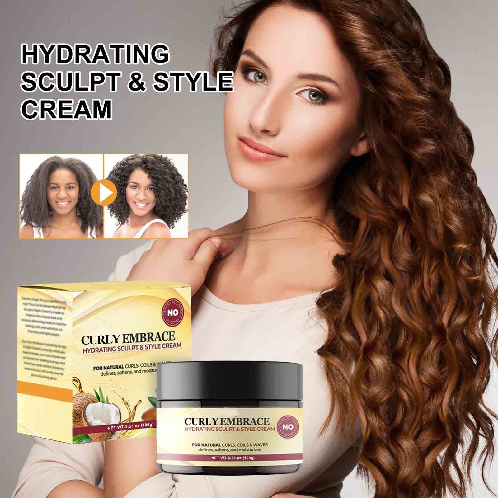 QIPOPIQ Curl Defining Cream for Curly Hair, Hydrating & Volumizing ...