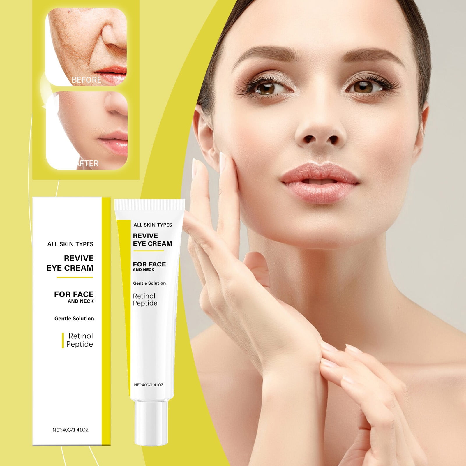 QIPOPIQ Revive Eye Cream For Face And Neck | Probiotic Solution, Retinal, Peptide | Wrinkles ...