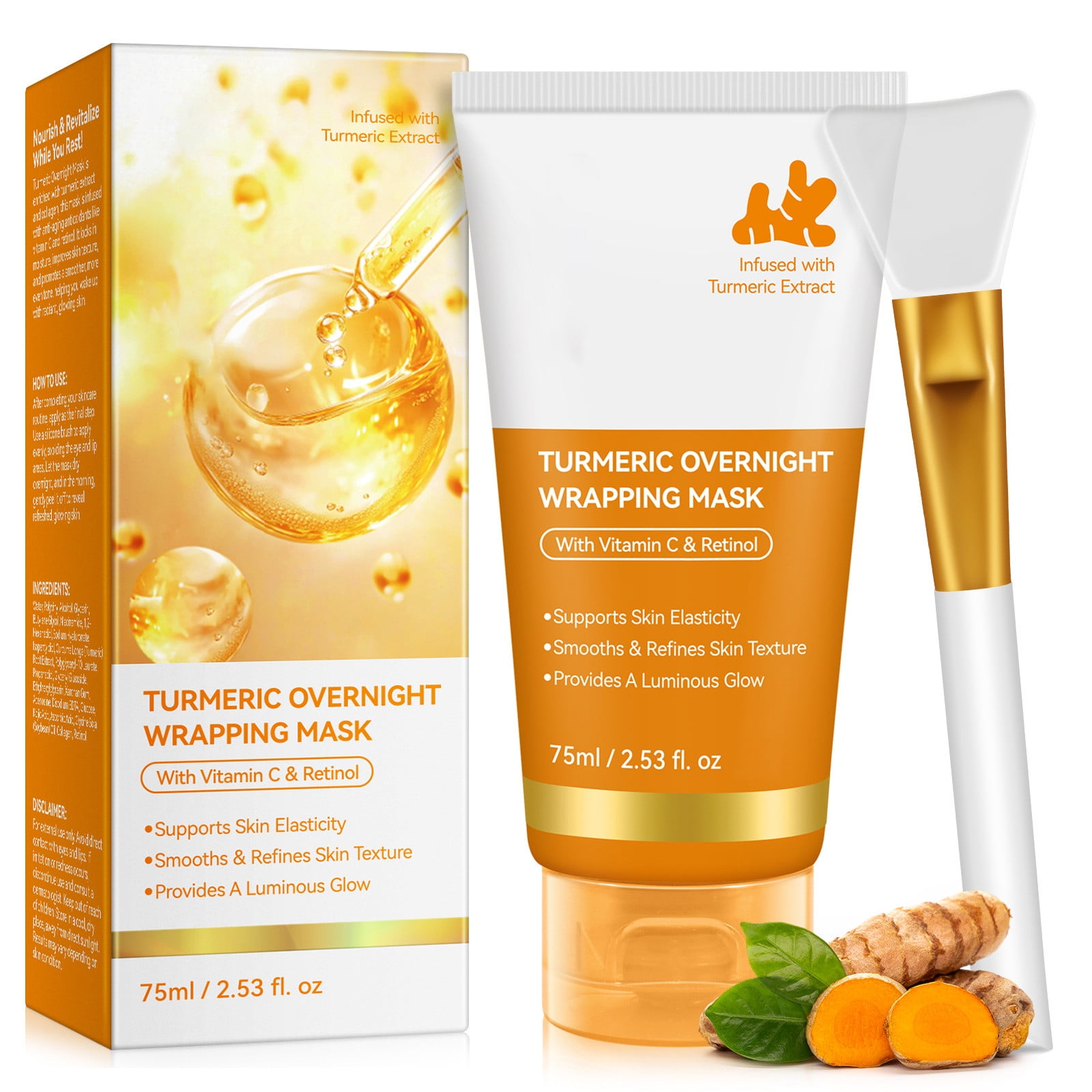 QIPOPIQ Turmeric Night Wrapping Mask with Hydrolyzed Collagen ...