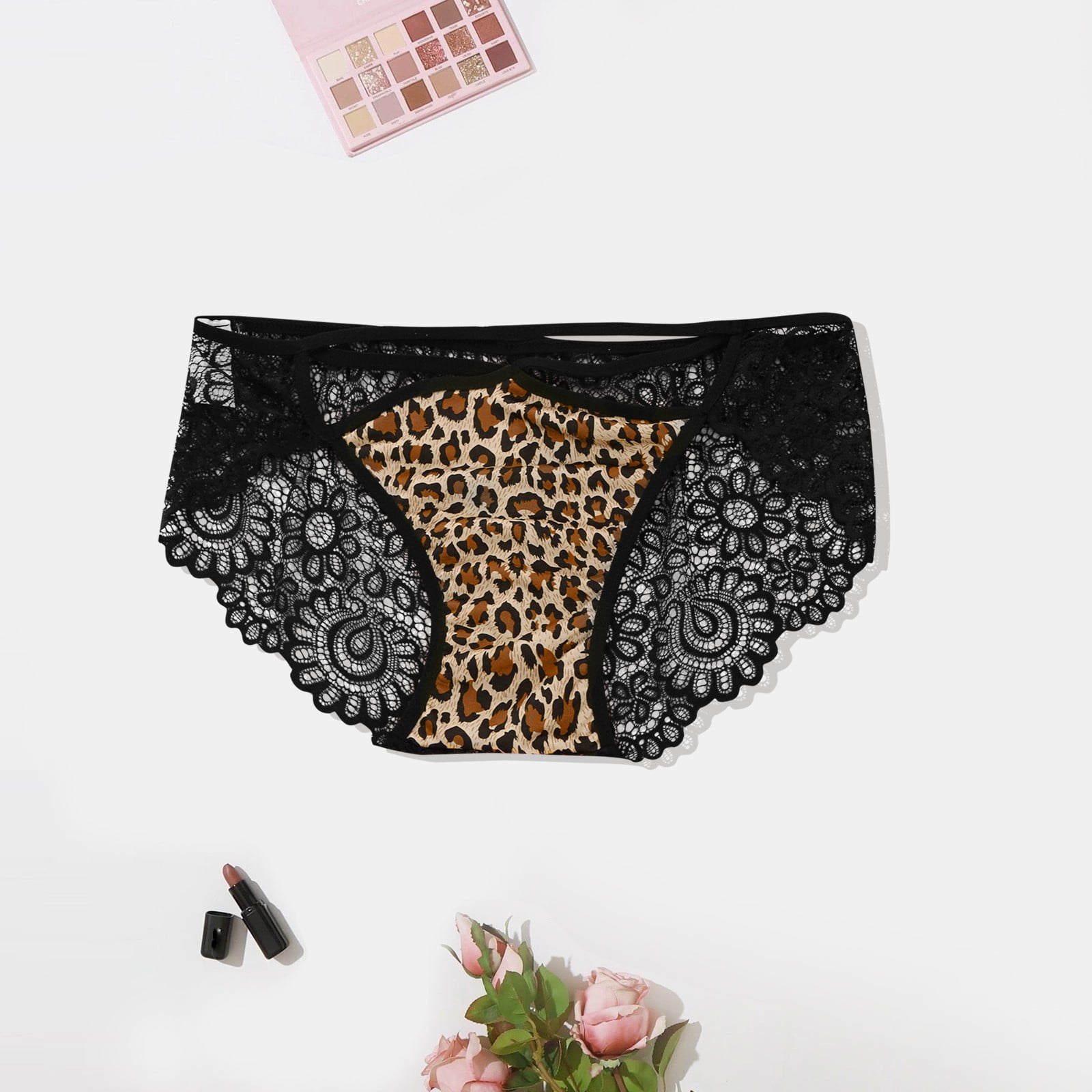QIPOPIQ Underwear for Women Plus Size Leopard Print Translucent Sheer ...