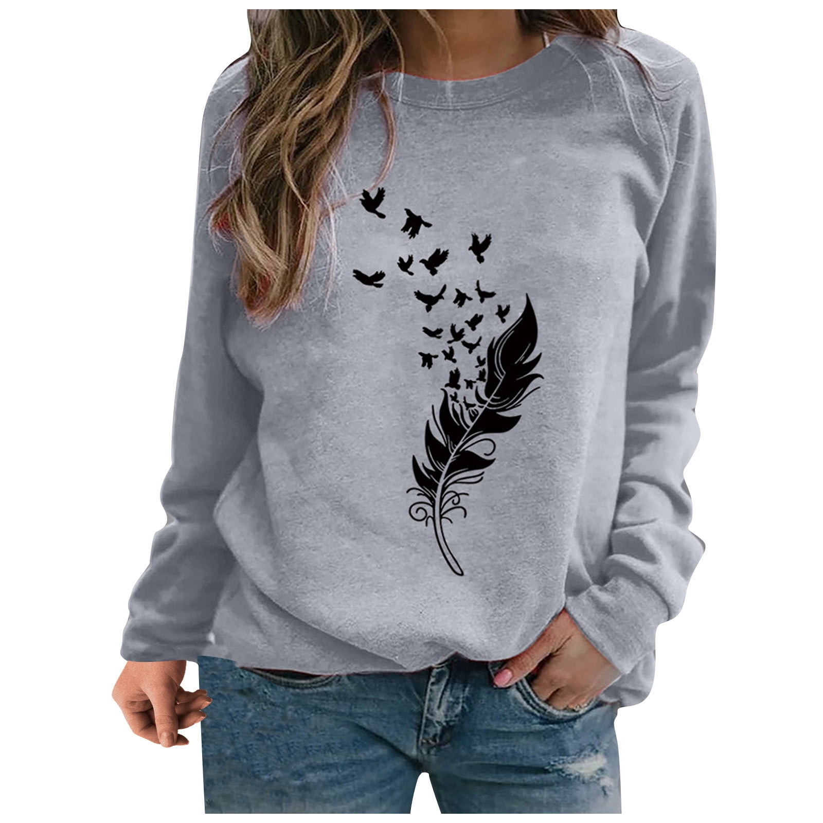 QIPOPIQ Womens Tops Clearance Winter Womens Casual Long Sleeve Tops ...