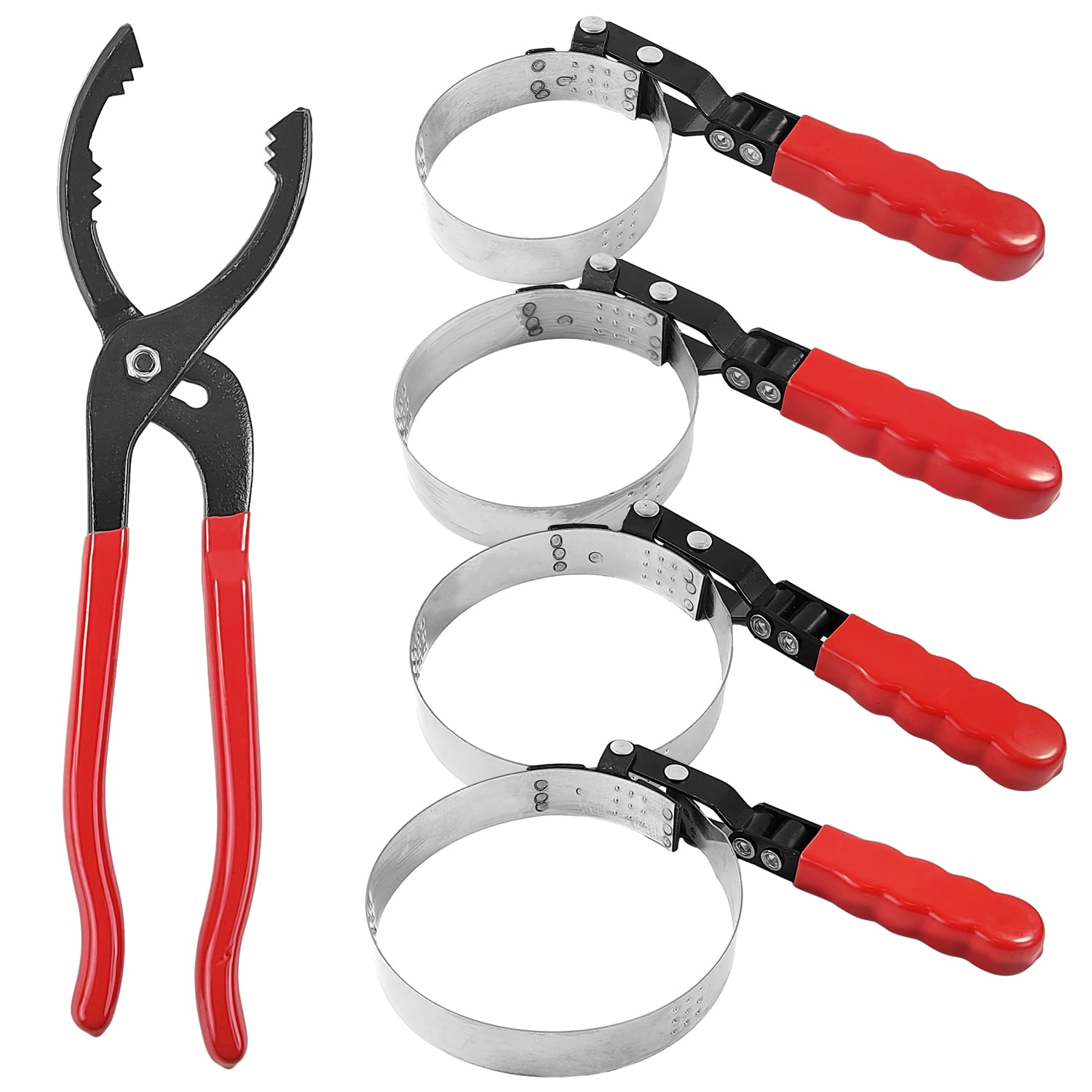 QIPUNEKY 5Pcs Oil Filter Wrench Set Standard Swivel, Adjustable Oil ...