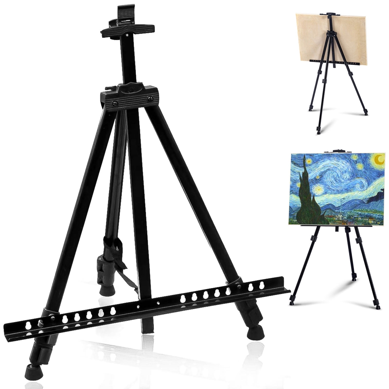 QIPUNEKY Art Painting Display Easel Stand, Portable Adjustable Aluminum ...