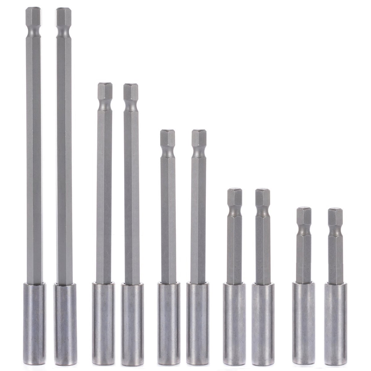 QISF 10-Pieces Magnetic Bit Holder Extension, 1/4 inch Hex Shank ...