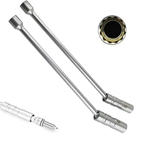 QISF 14MM & 16MM 12-Inch Extension Swivel Spark Plug Socket - 3/8-Inch ...