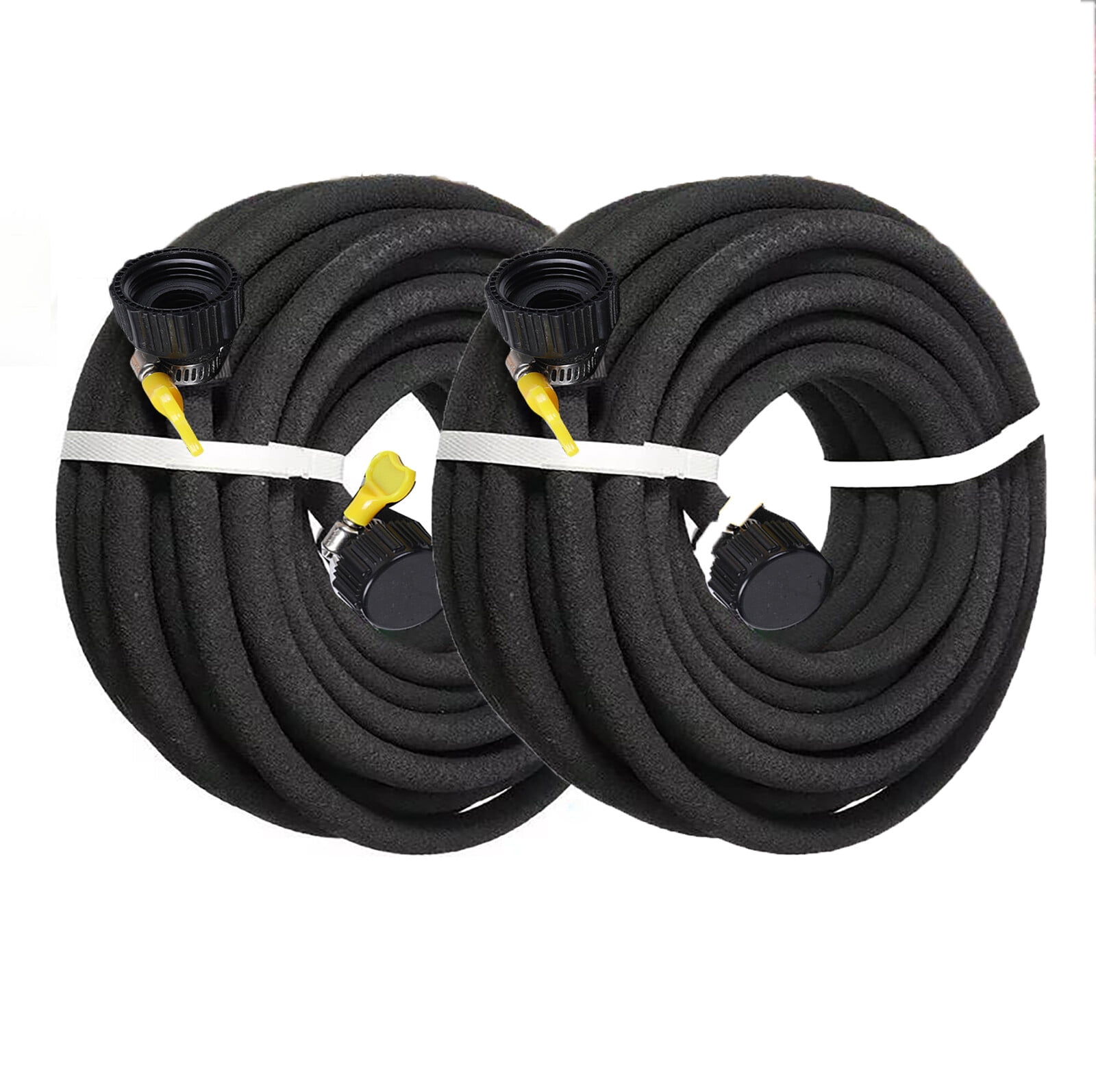 QISHENSHUI 2x 100ft Rubber Round Soaker Hose – Recycled Rubber 1/2 ...