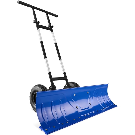 QISHENSHUI 36in Galvanized Blade Heavy-Duty 2-Wheel Snow Pusher Hand ...