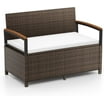 Palermo 34.50" 2 Drawer Wicker Storage Bench, Gray - Walmart.com