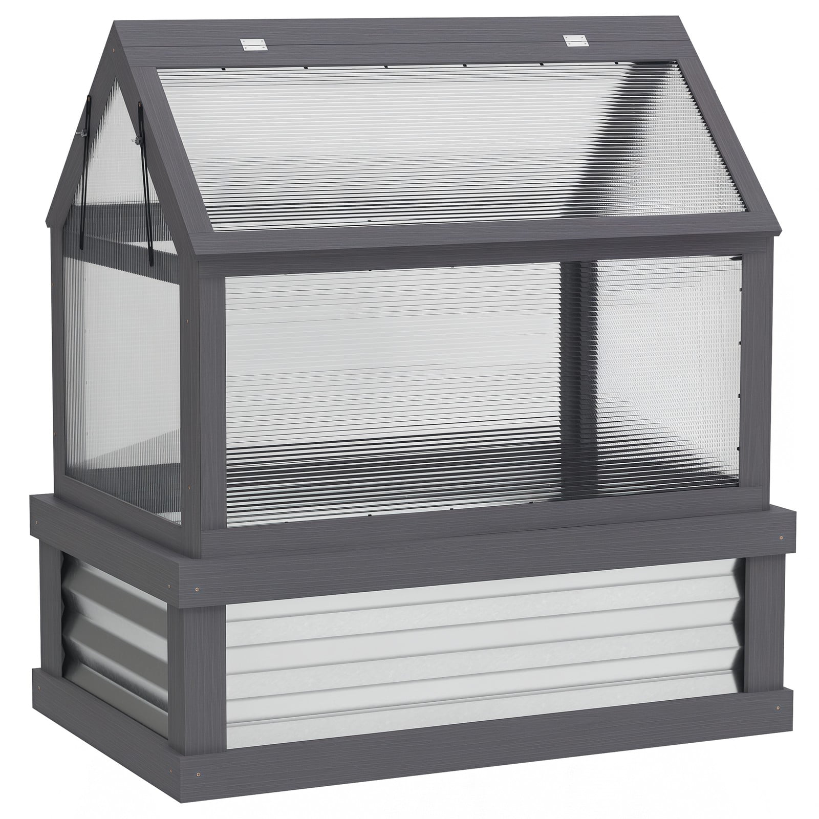 QISHENSHUI Natural Wood Raised Garden Bed with Cold Frame – Ample ...