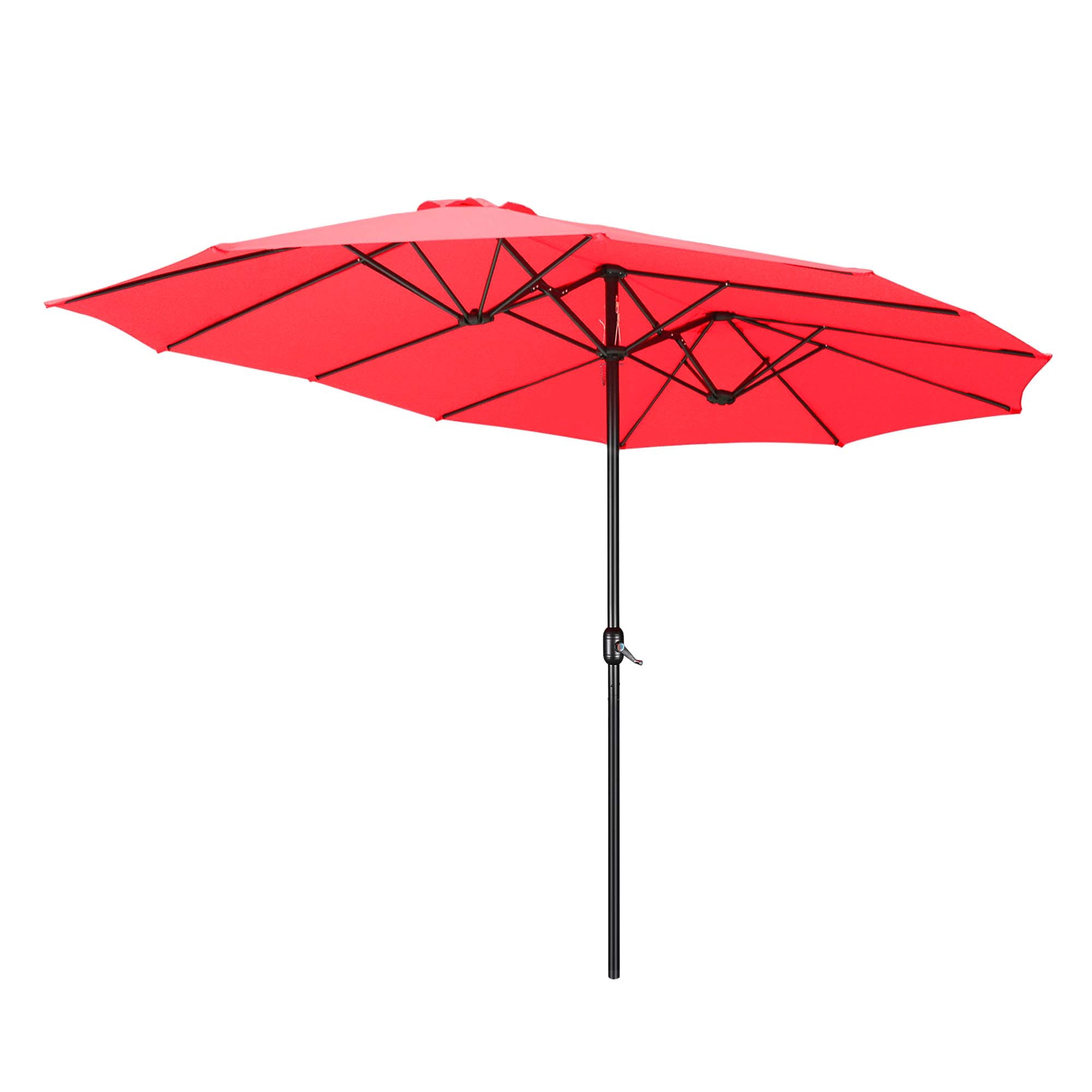 QISHIERDISHA 14' Double-sided Twin Patio Umbrella Sun Shade UV30+ Water ...