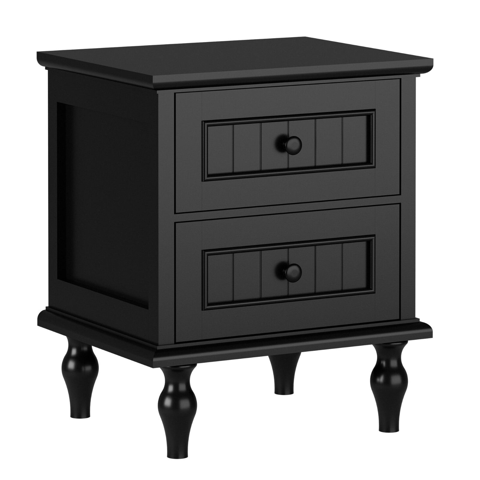 QISHIERDISHA Antique Style End Table with 2 Drawers, Taller Nightstand ...