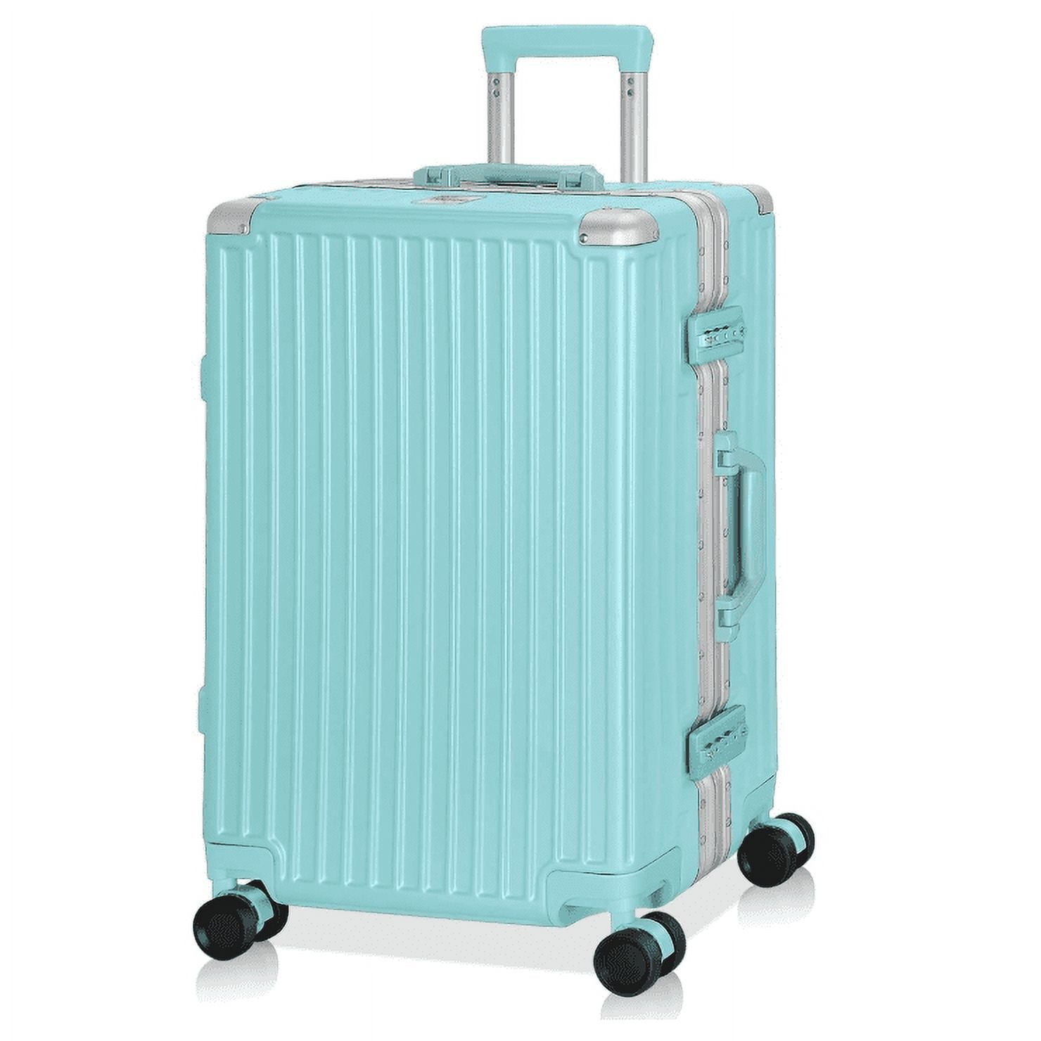 QISHIERDISHA Carry On Luggage PC+ABS Aluminum Frame Zipperless Luggage ...