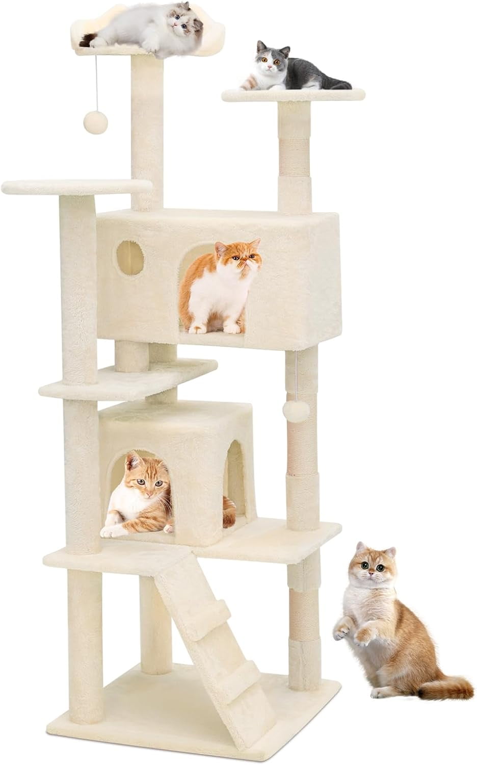 QISHIERDISHA Cat Tree, 36" Tall Cat Tree Tower for Indoor Cats, Multi ...