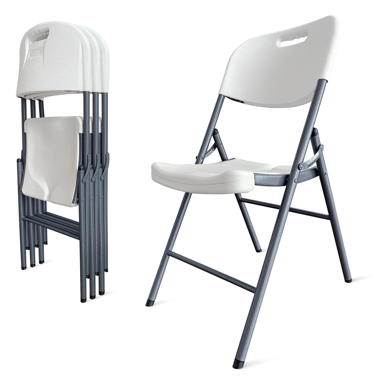 QISHIERDISHA Commercial Grade Folding Chair - Metal Frame Heavy Duty ...