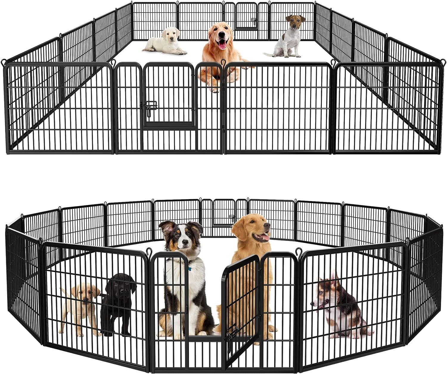 QISHIERDISHA Dog Playpen Indoor - Pet Fence Exercise Pen for Yard Gate ...