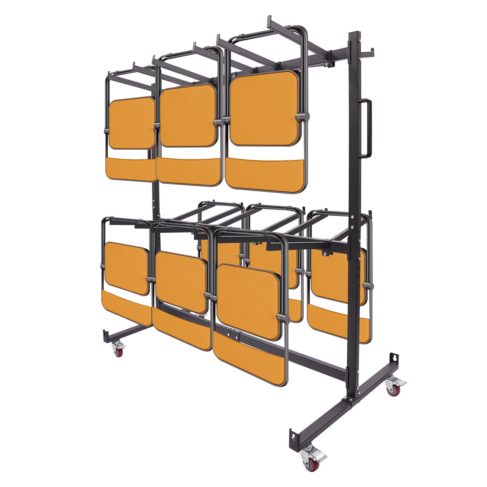 QISHIERDISHA Folding Table and Chair Cart, Heavy Metal Double Tier ...