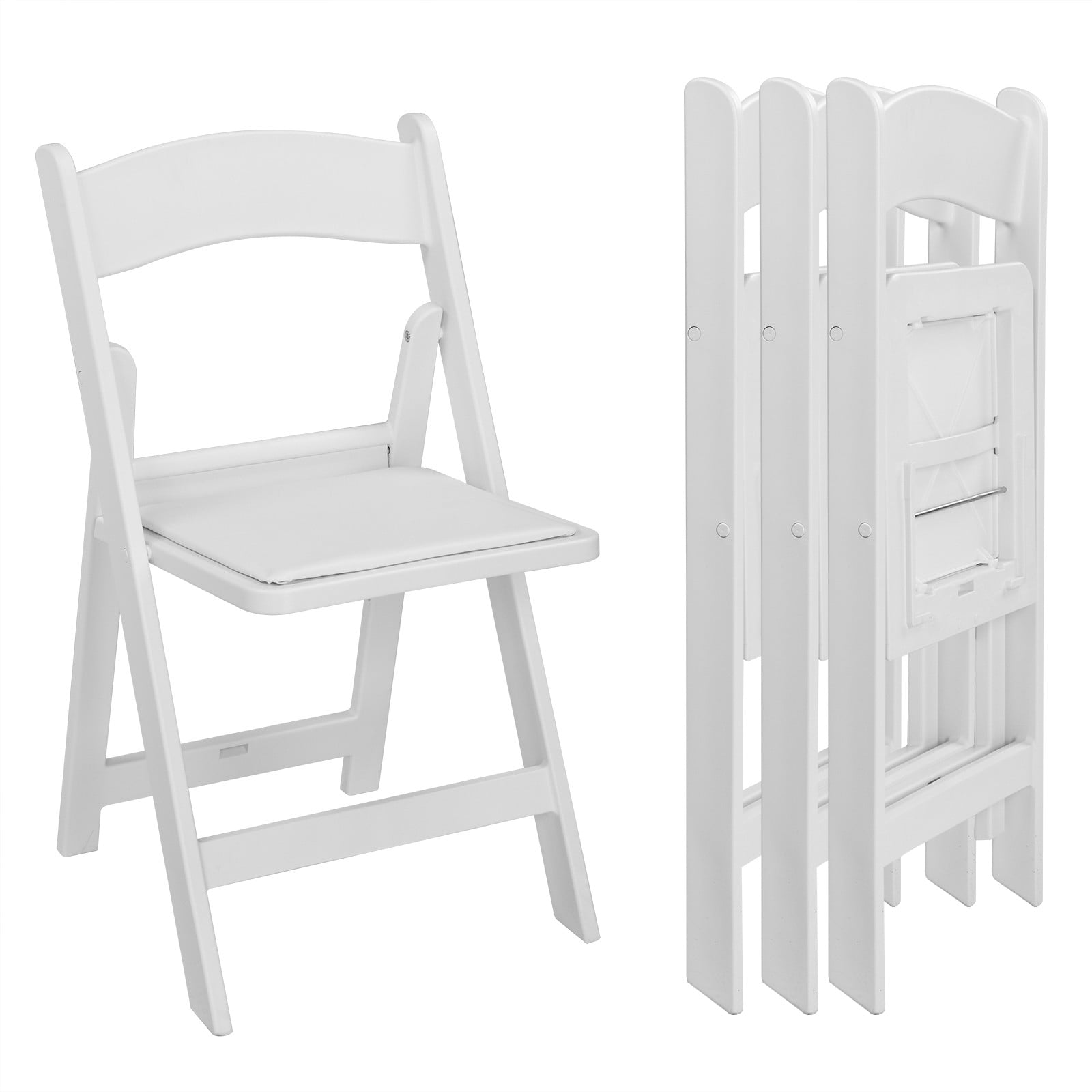 QISHIERDISHA Kids Folding Chairs with Padded Seats | Set of 2 White ...