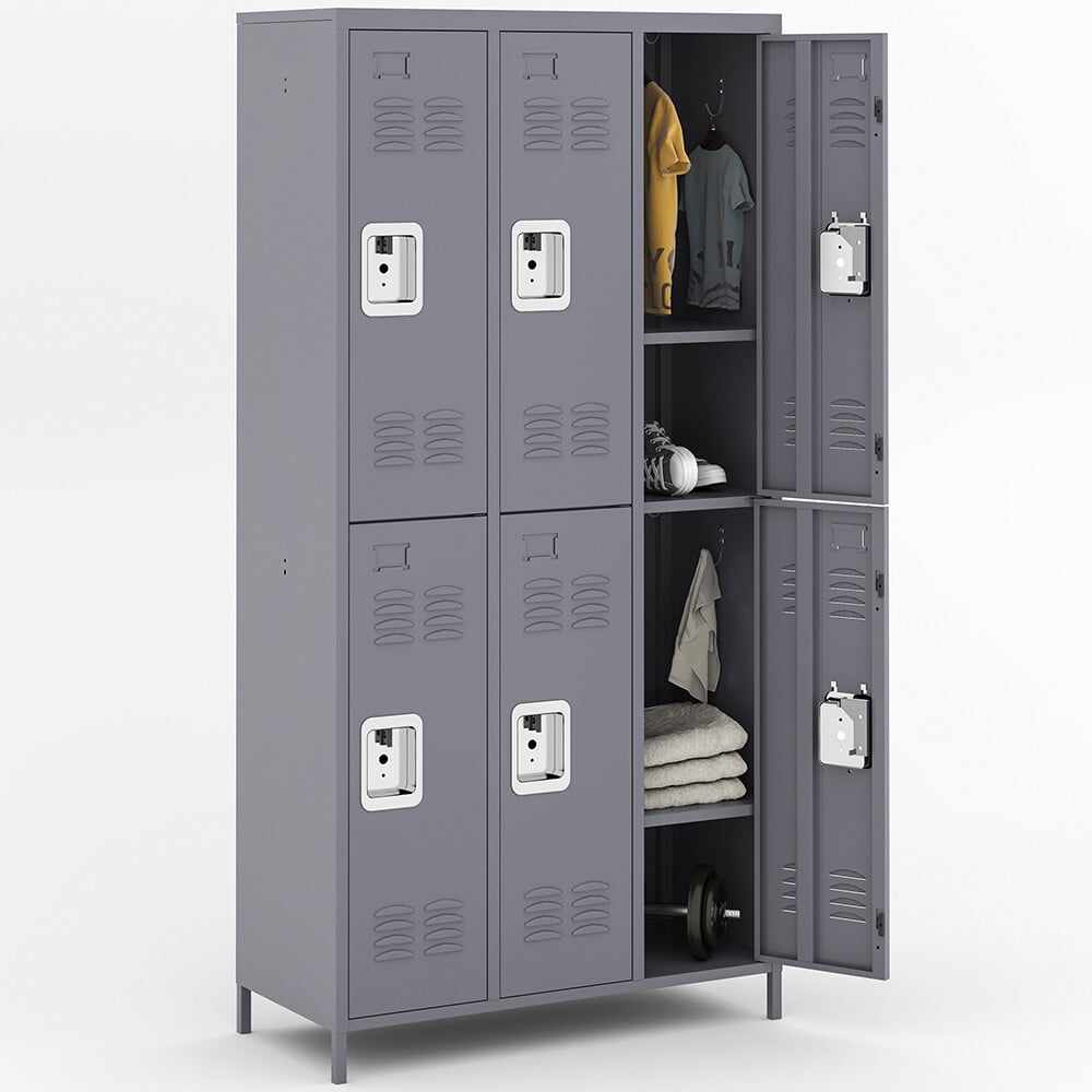 QISHIERDISHA Metal Locker 3 Doors Storage Lockers for Employee,72" Tall ...