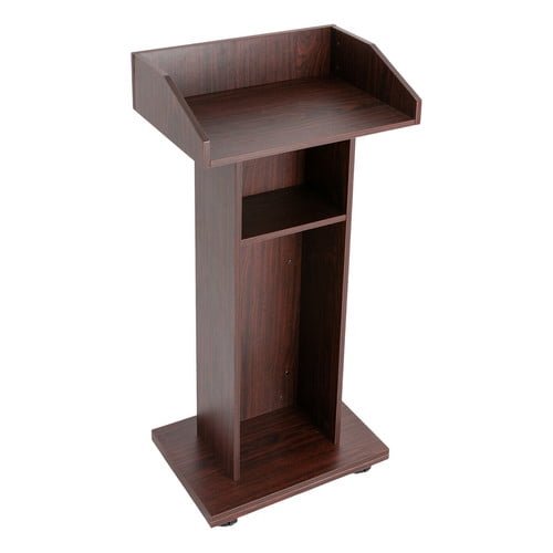 QISHIERDISHA Mobile Wooden Podium Stand Teacher Lectern with Universal ...