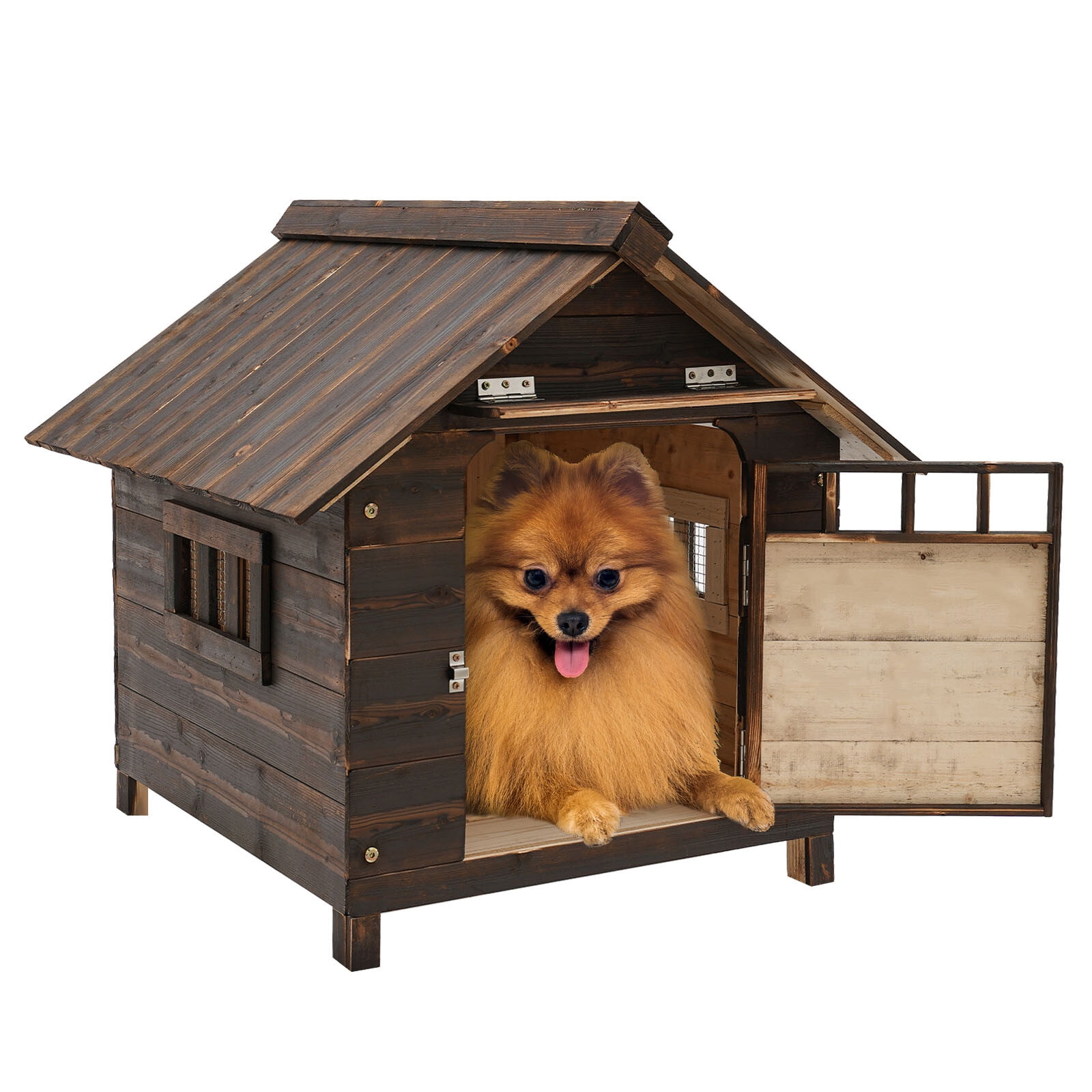 QISHIERDISHA Modern Wooden Dog House for Small Dogs up to 22 lbs Indoor ...