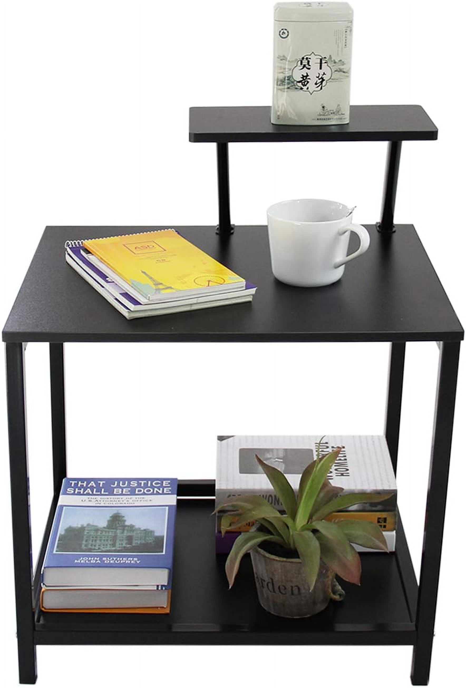 QISHIERDISHA Nightstands Modern Style W Desktop Shelf Hollow Shelves ...