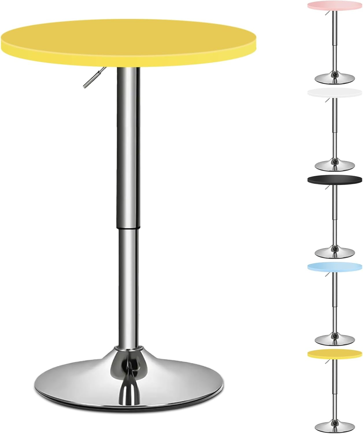 QISHIERDISHA Round Bar Table 27.5"- 36" Height Adjustable Bistro Pub ...