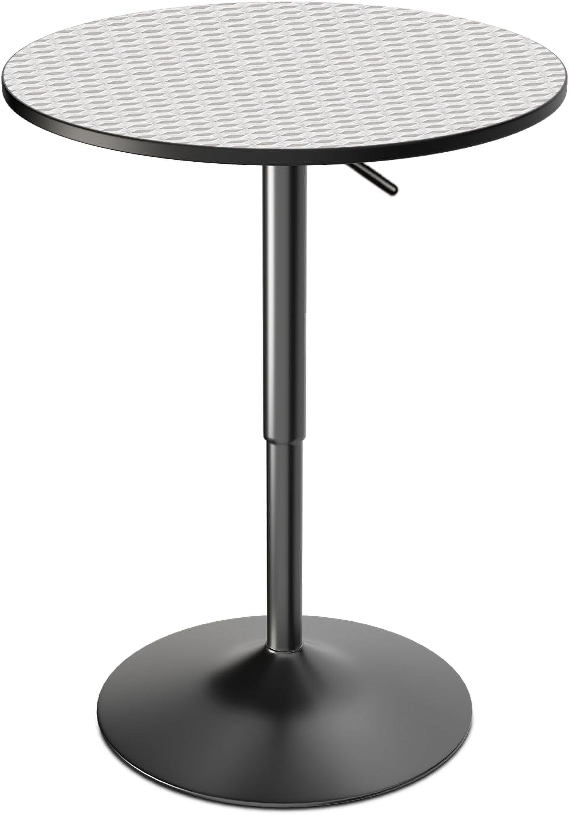 QISHIERDISHA Round Bar Table,Adjustable Height Pub Table and 360°Swivel ...