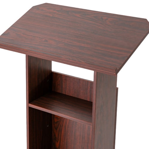 QISHIERDISHA Wood Podium with Universal Wheels, Mobile Presentation ...