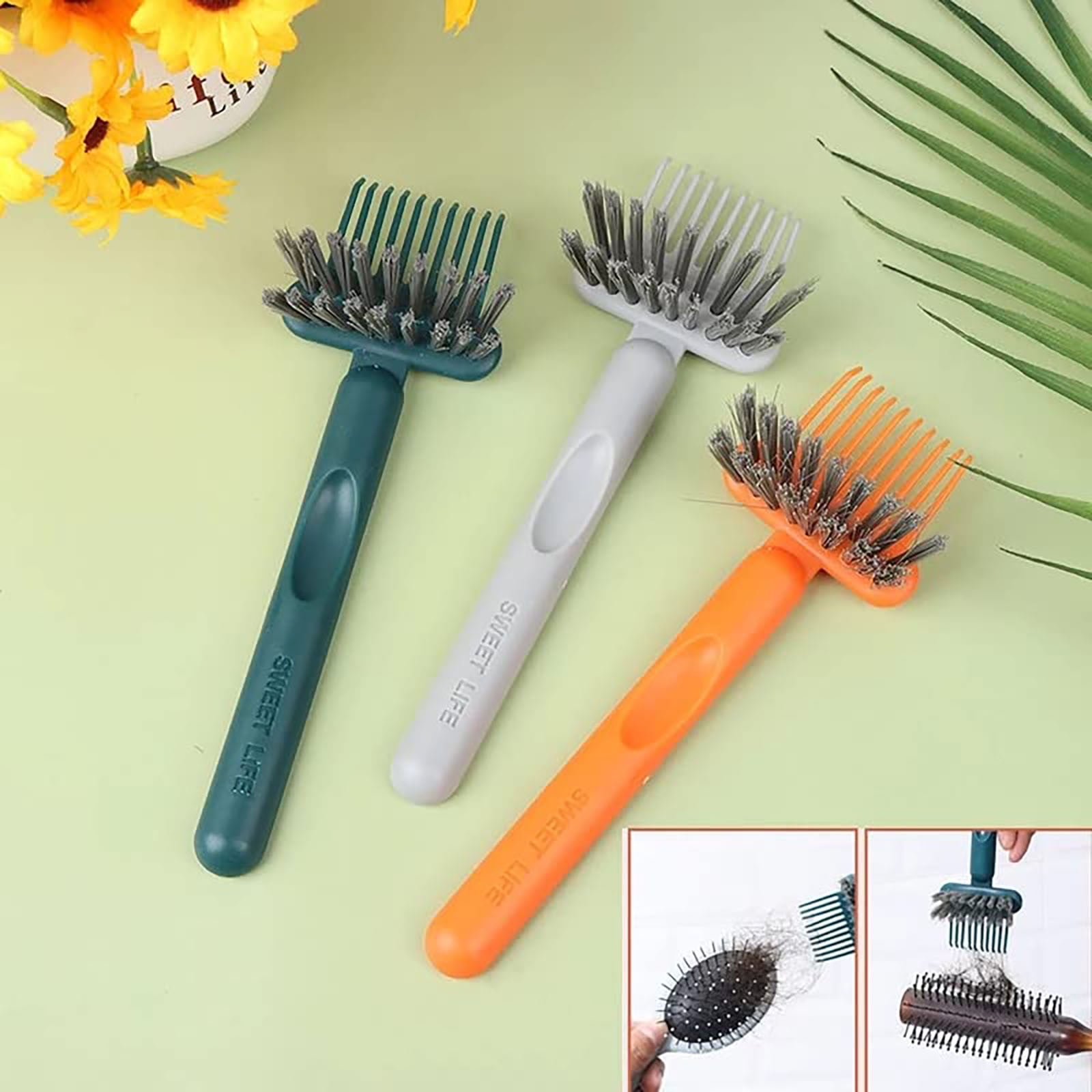 QISIWOLE 3 Pack 2-in-1 Hair Brush & Comb Cleaner, Salon & Home Use ...