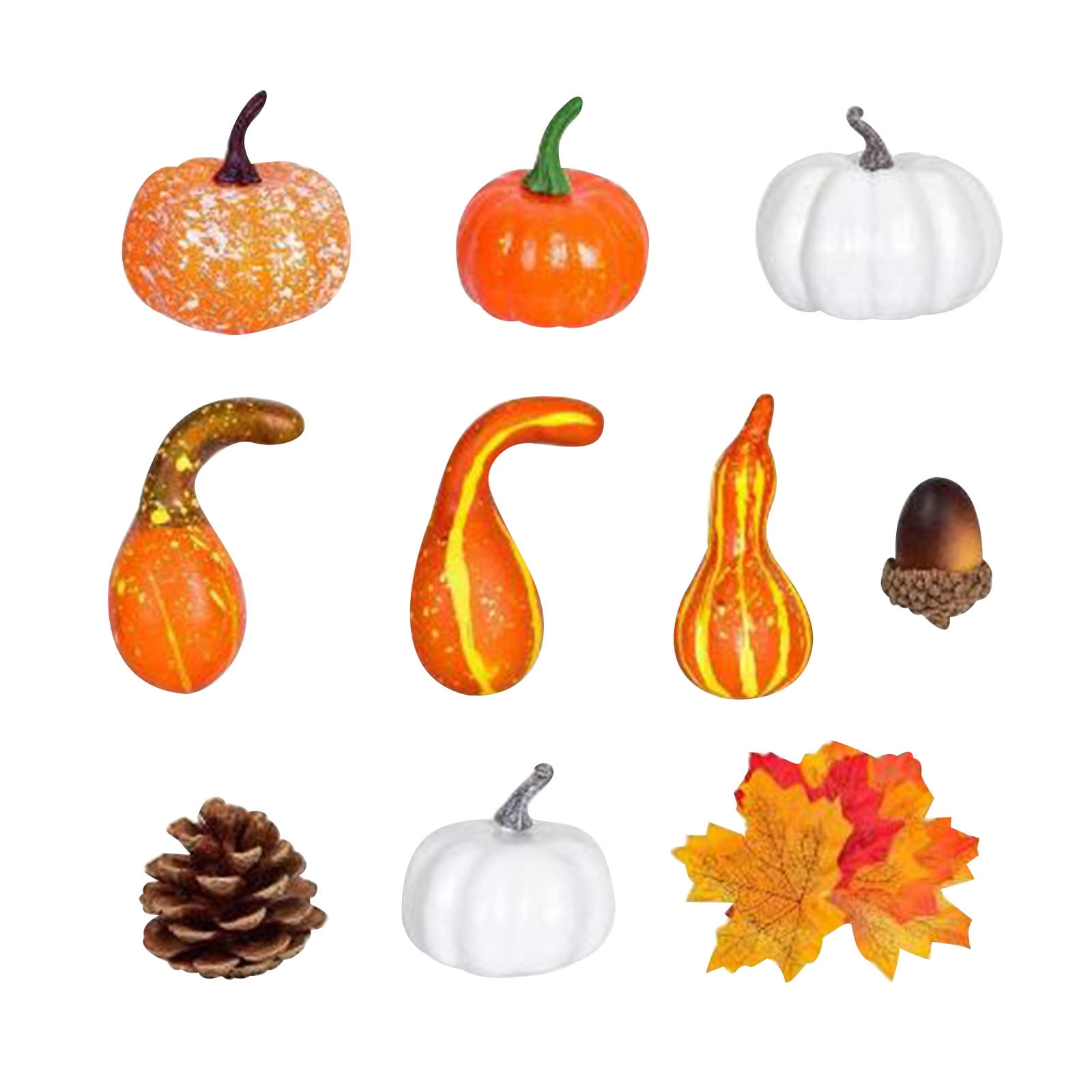 QISIWOLE 50 Pieces Realistic Artificial Pumpkins Set Fall Harvest ...