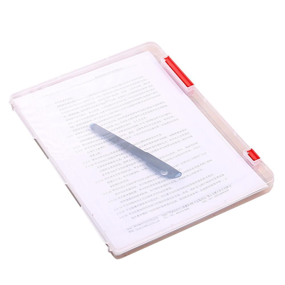 QISIWOLE A4 Transparent Storage Box Clear Plastic Document Paper ...
