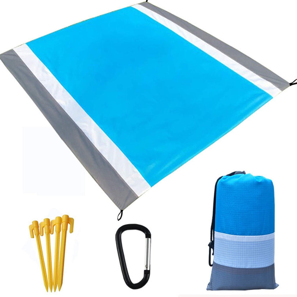 "QISIWOLE Beach Blanket, Outdoor Foldable Beach Mat with Storage Bag ...