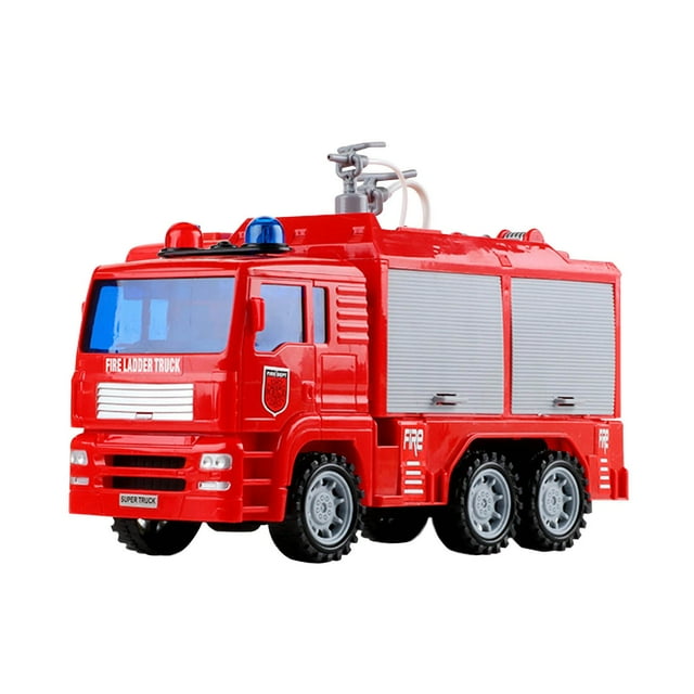 QISIWOLE Big Fire Truck Toy with Lights, Sounds, Sirens, 360 Rotating ...
