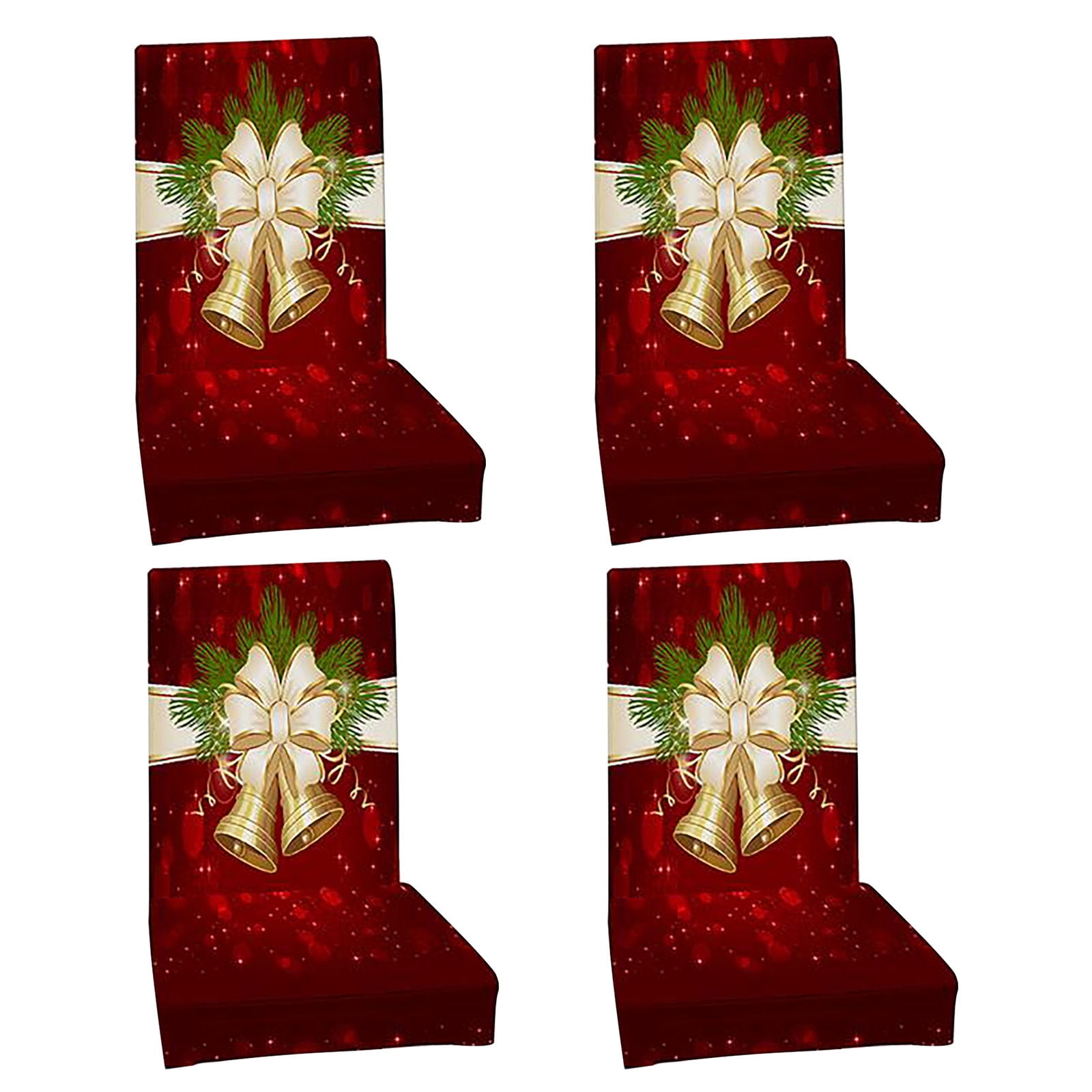 QISIWOLE Christmas Red Tablecloth Chair Cover Set Christmas Decorations ...