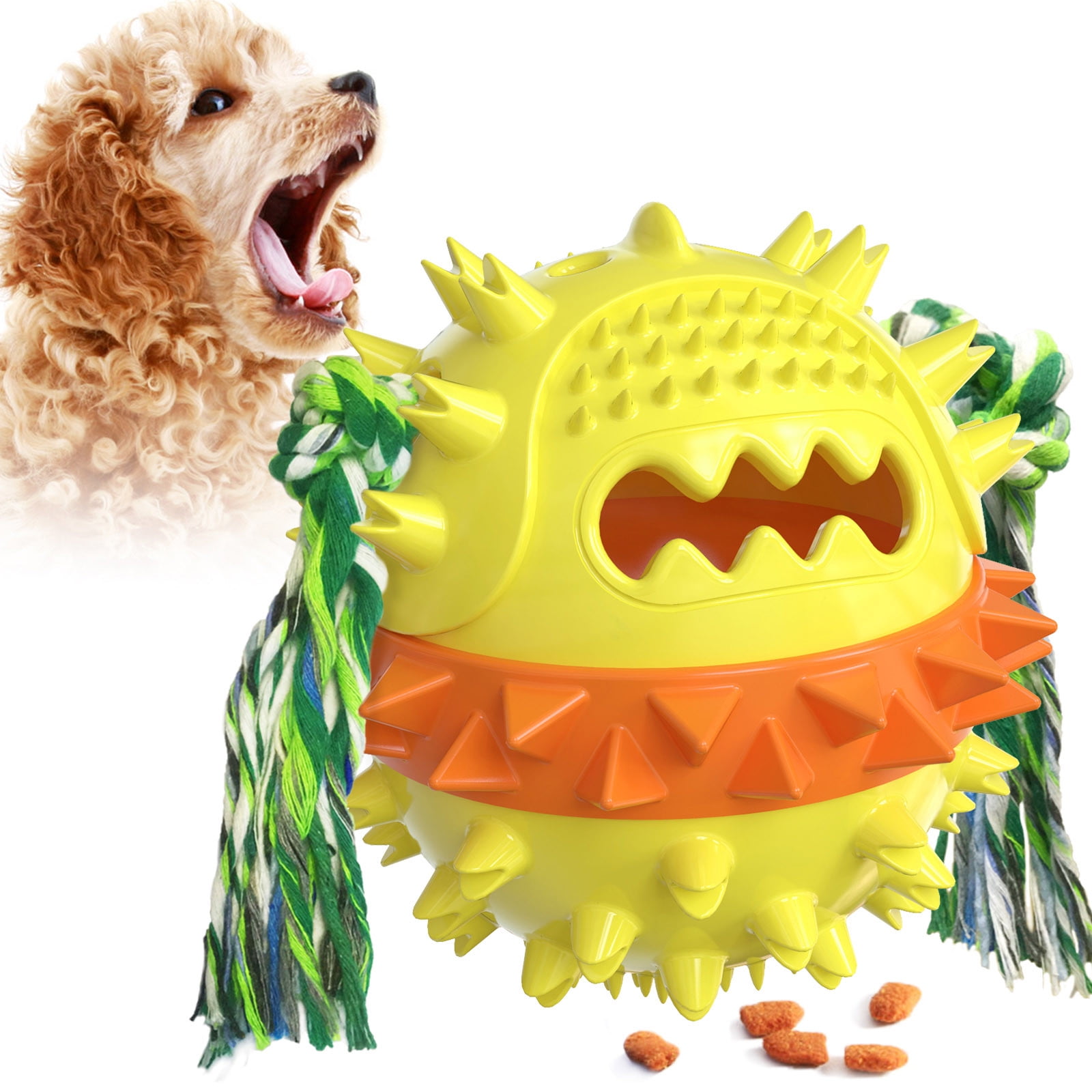 "QISIWOLE Dog Treat Dispensing Chew Balls, Multifunctional Squeaky Dog ...