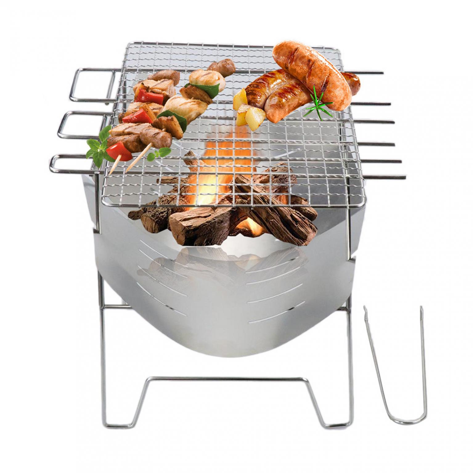 "QISIWOLE Folding Portable Barbecue Charcoal Grill, Barbecue Desk ...