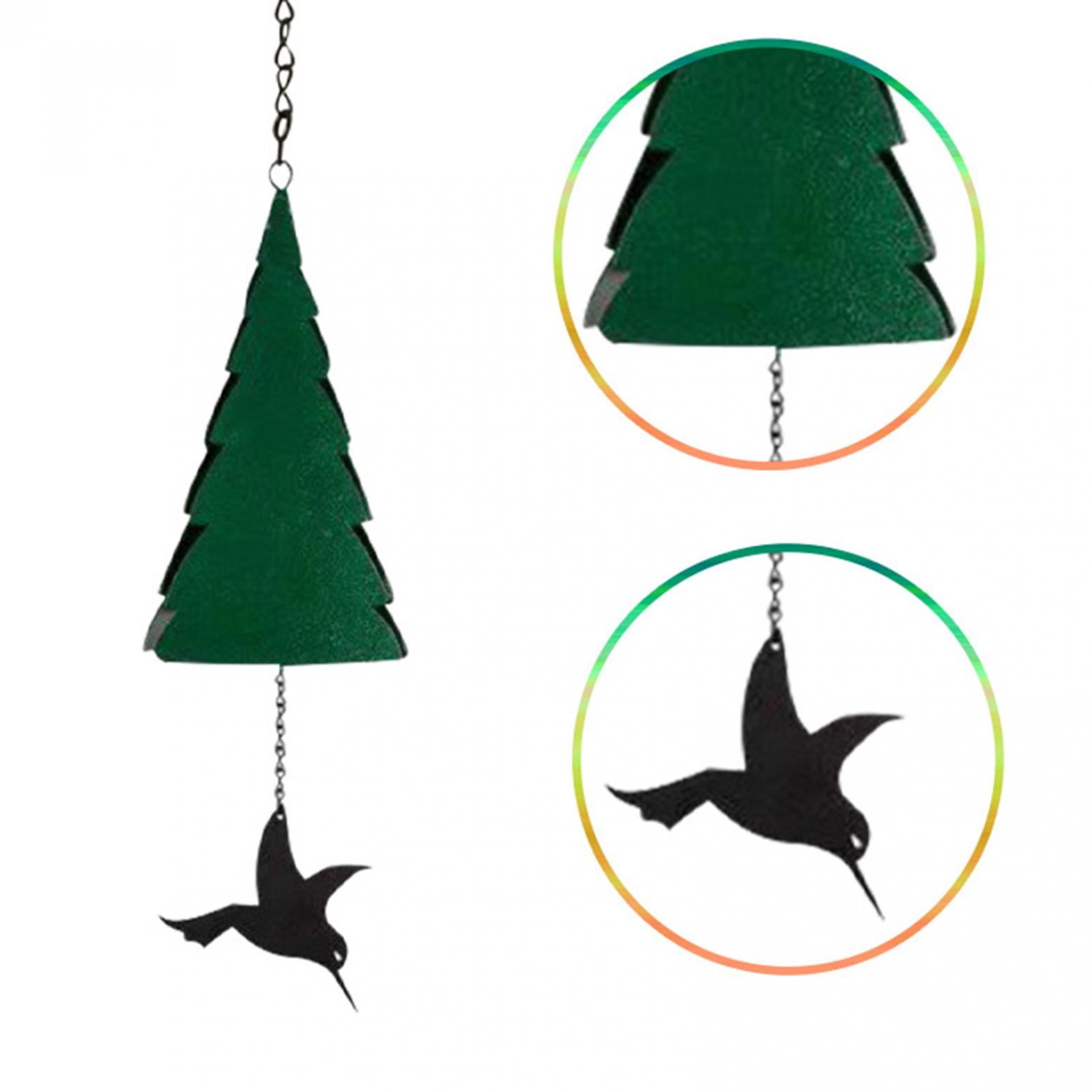 QISIWOLE Hummingbird Compass Shaped Bell Wind Catcher Outdoor Courtyard ...