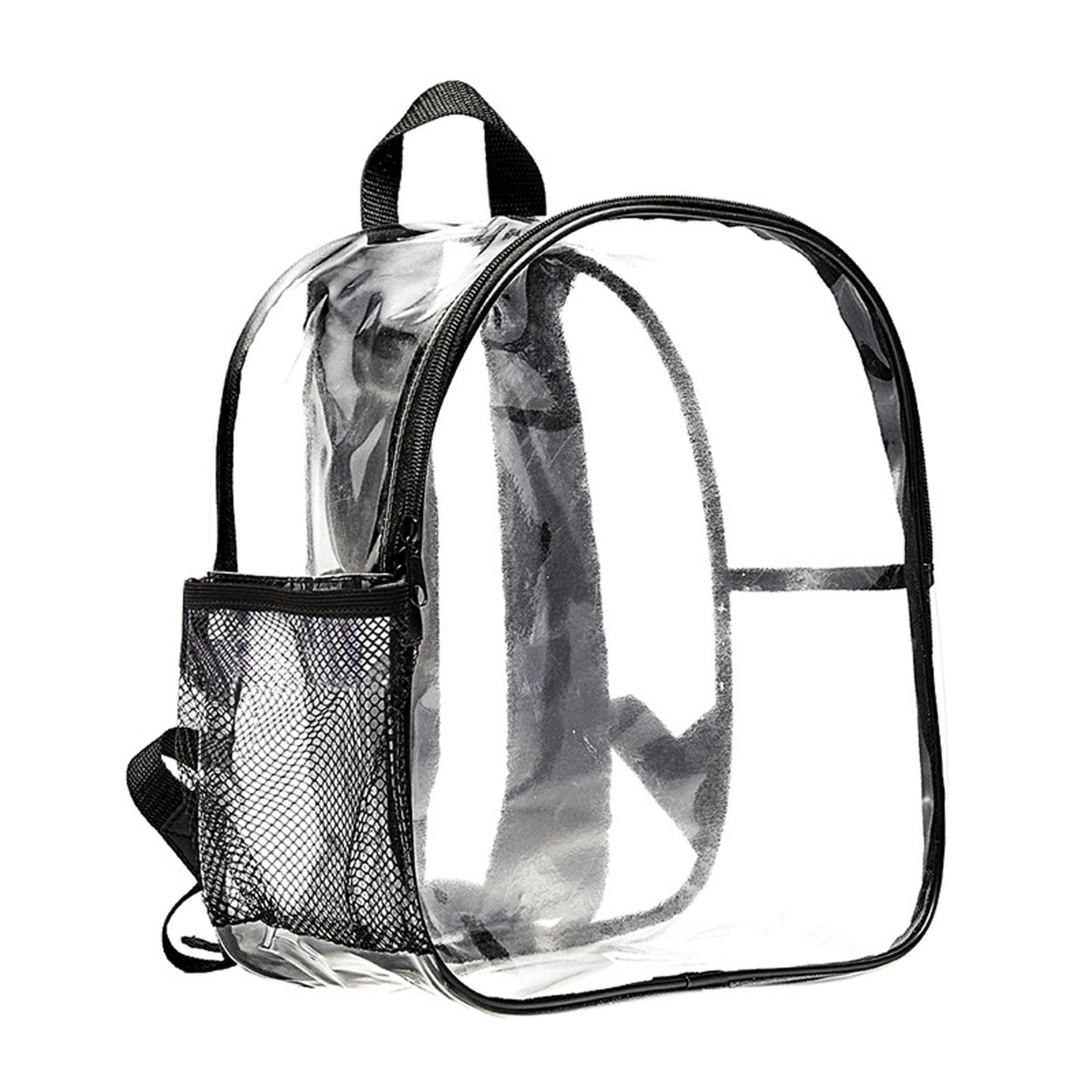"QISIWOLE Mini Clear Backpack, Transparent Clear Bookbag, See Through ...