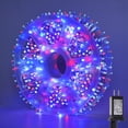 QITONG Red White and Blue String Lights,165ft 500 LED 4th of July ...
