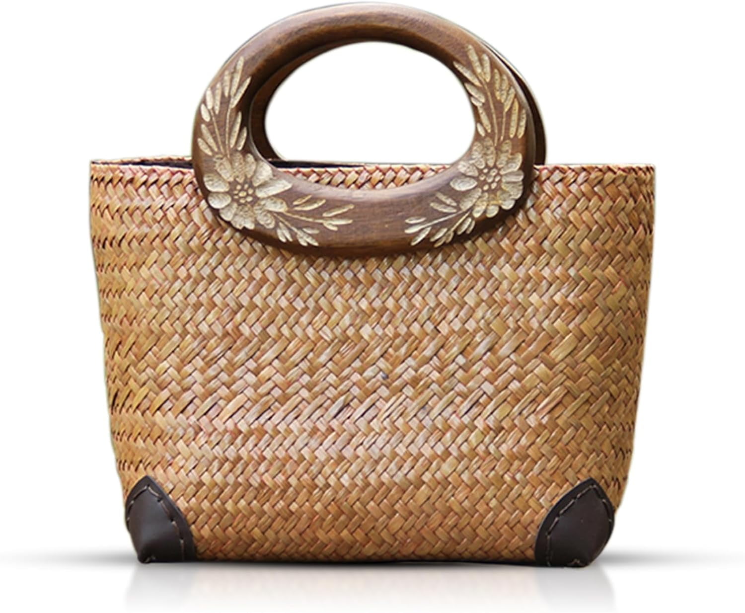 QIUTIAN Beach Bag for Women, Straw Bag, Handmade Rattan Bag, Summer ...