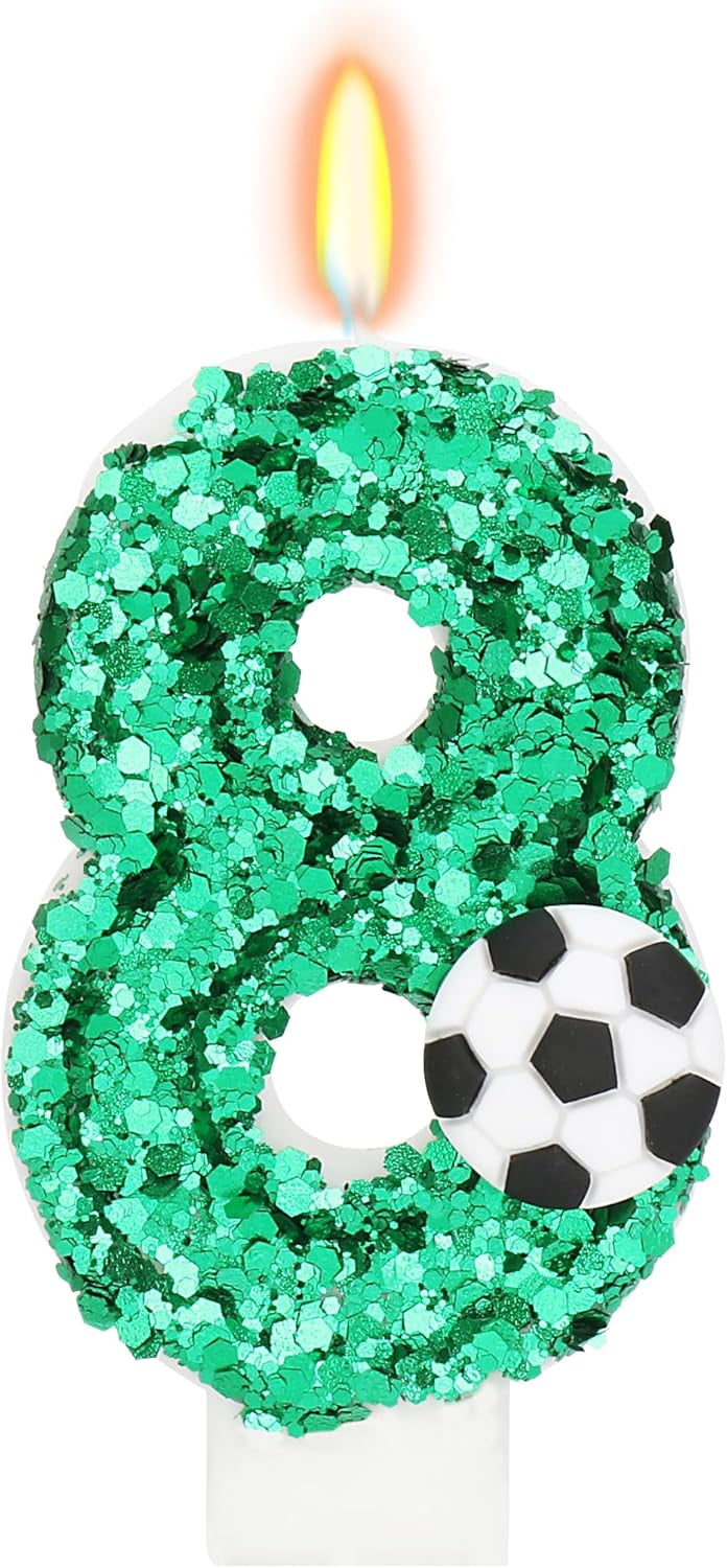 QIUTIAN Birthday Candles for Cake, Soccer Party Decorations Number 7 ...