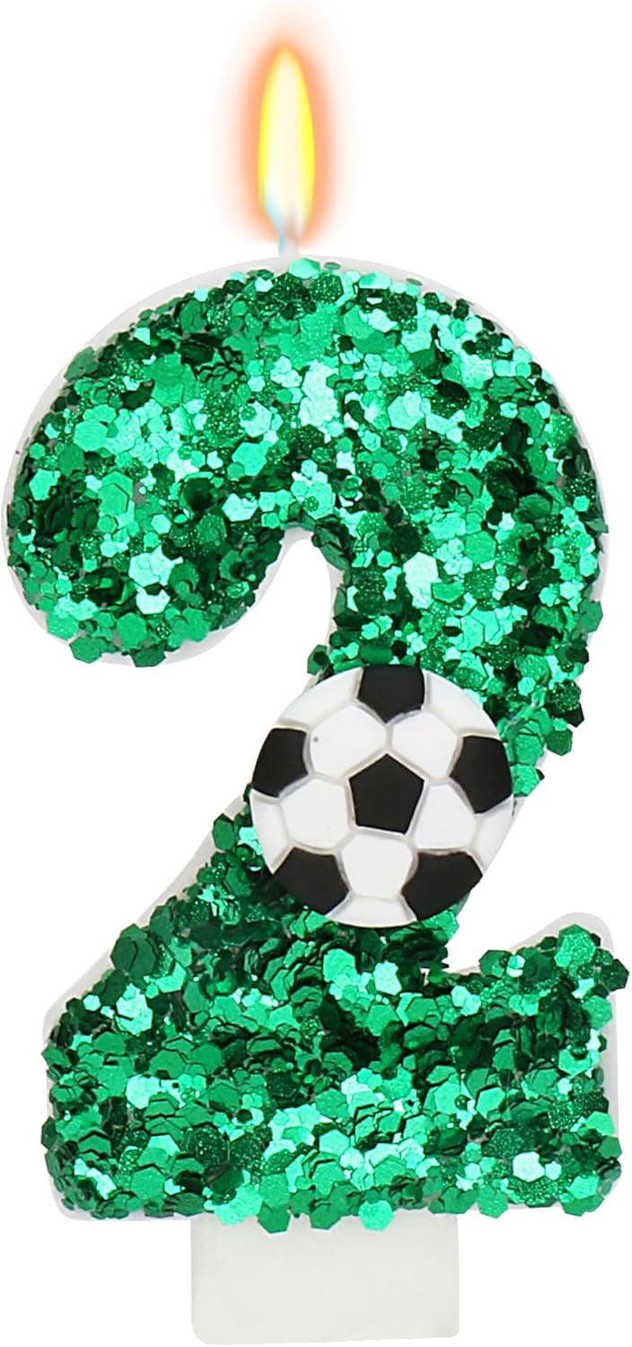 QIUTIAN Birthday Candles for Cake, Soccer Party Decorations Number 7 ...