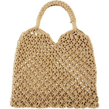 Violet Ray Women's Handbag Beaded Crotchet Natural - Walmart.com