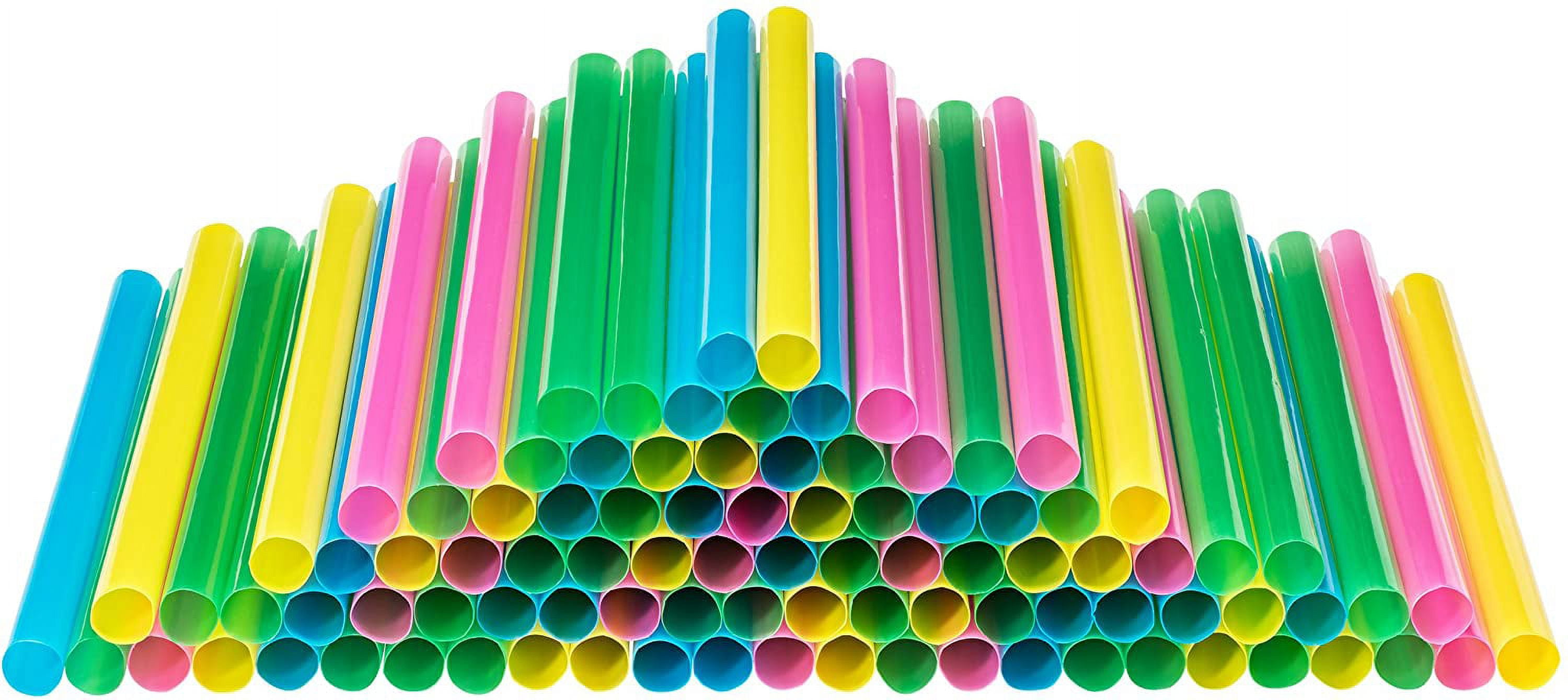 QIUTIAN Jumbo Smoothie Straws Extra Wide - Individually Wrapped 100 ...
