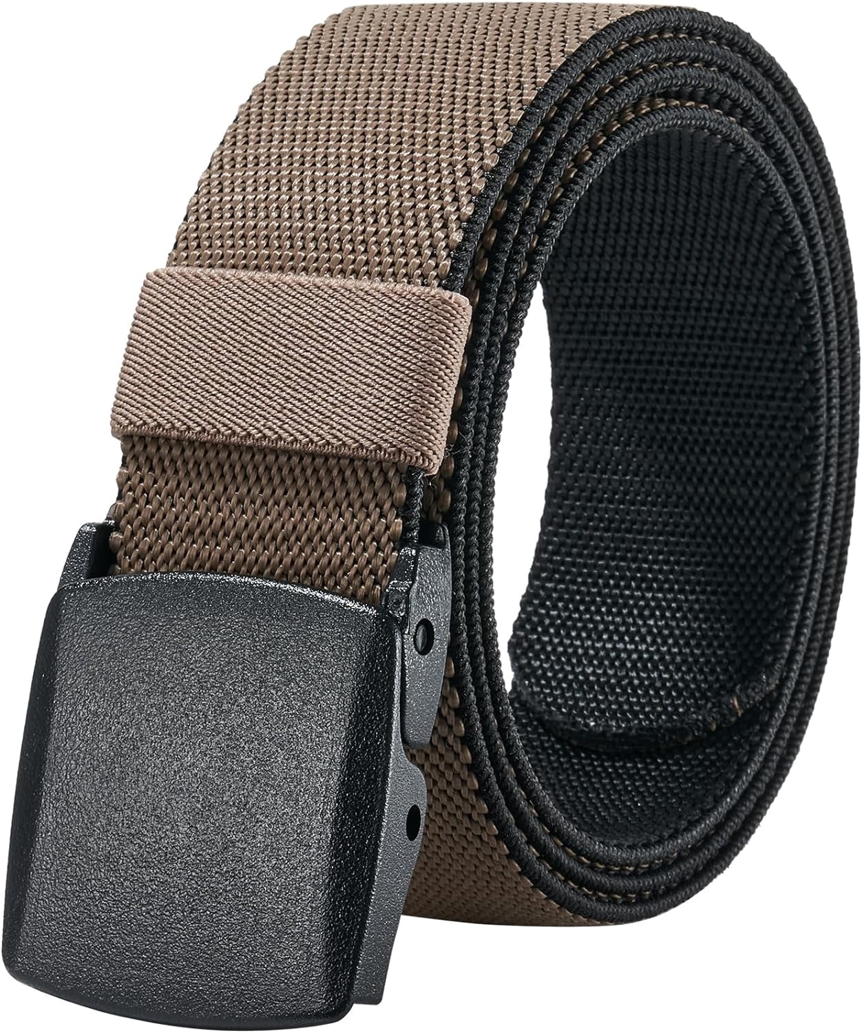 QIUTIAN Men's Elastic Stretch Belts - 2 Colors in 1 Reversible Belt ...
